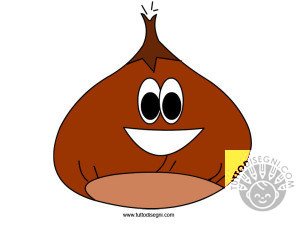 Castagna colorata da ritagliare - TuttoDisegni.com