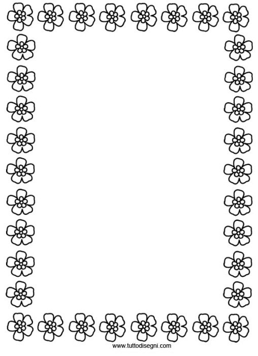 Cornicetta con fiori da colorare - TuttoDisegni.com