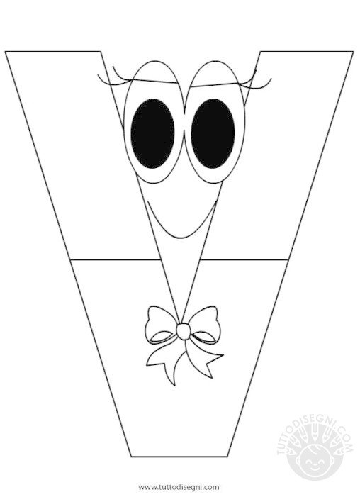 Alfabeto da colorare - Lettera V - TuttoDisegni.com
