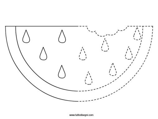 Completa e colora - Cocomero - TuttoDisegni.com