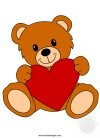 Orsetto con cuore colorato - TuttoDisegni.com