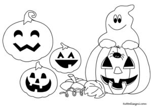 Zucche di Halloween da colorare - TuttoDisegni.com