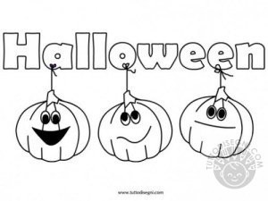 Zucche di Halloween da colorare - TuttoDisegni.com