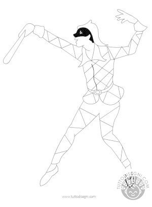 Arlecchino da colorare - TuttoDisegni.com
