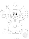 Pagliaccio giocoliere da colorare - TuttoDisegni.com