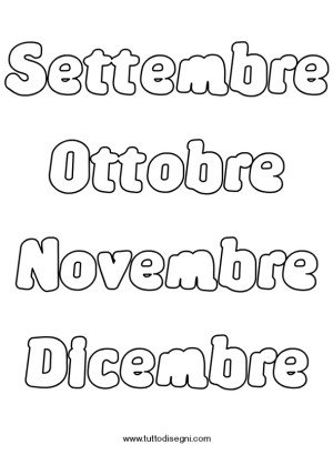Mesi dell'anno da colorare 3 - TuttoDisegni.com