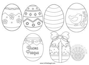 Uova di Pasqua da colorare - TuttoDisegni.com