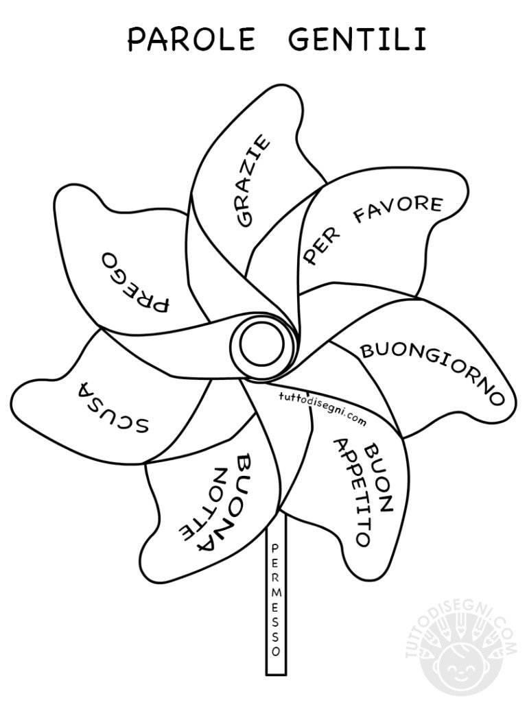 Parole gentili da colorare - TuttoDisegni.com