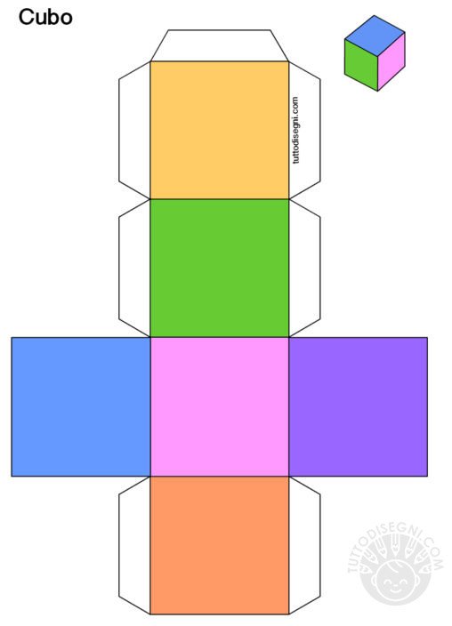 Cubo Figure geometriche solide per bambini - TuttoDisegni.com