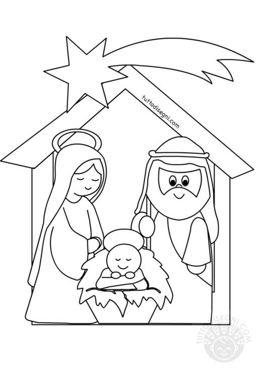 Presepe di Natale da colorare - TuttoDisegni.com