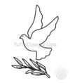 Colomba con ramoscello di ulivo da ritagliare - TuttoDisegni.com