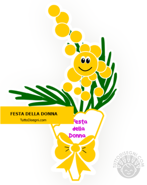 Biglietto Festa della Donna con mimosa - TuttoDisegni.com