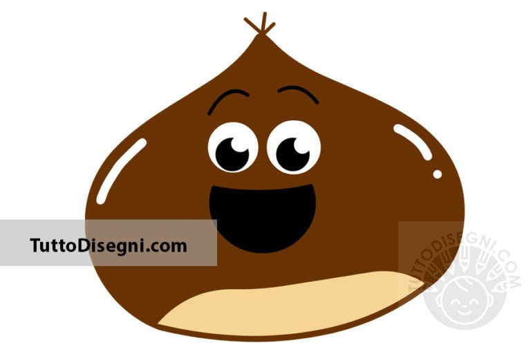 Castagna colorata per bambini - TuttoDisegni.com