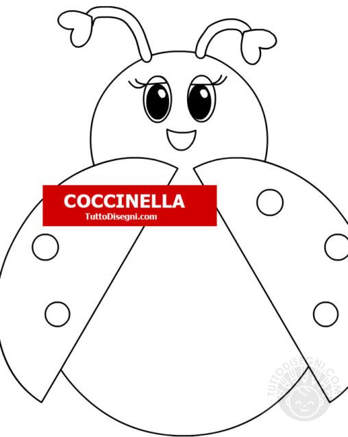 Coccinella da colorare per bambini - TuttoDisegni.com