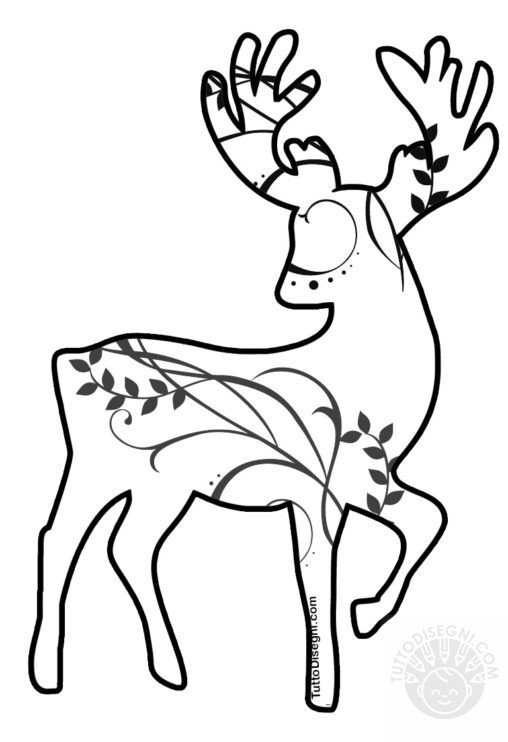 Cervo con ornamenti - TuttoDisegni.com