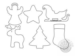 Sagome per decorazioni albero di Natale - TuttoDisegni.com