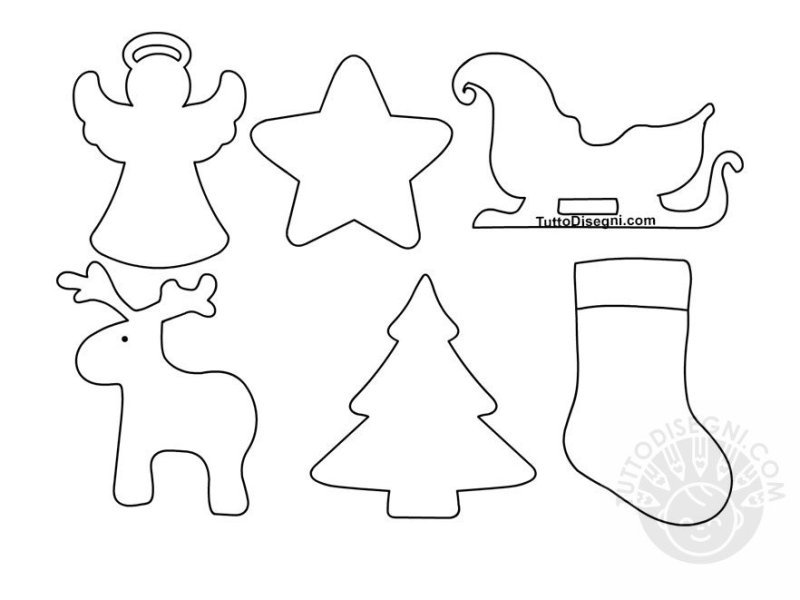 Sagome per decorazioni albero di Natale - TuttoDisegni.com