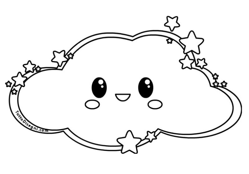 Nuvola da colorare - TuttoDisegni.com