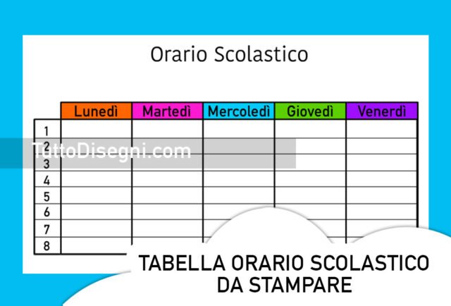 Tabelle orario scolastico - TuttoDisegni.com