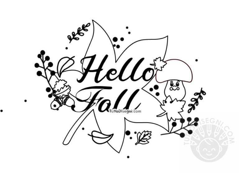Scritta Hello Fall - TuttoDisegni.com