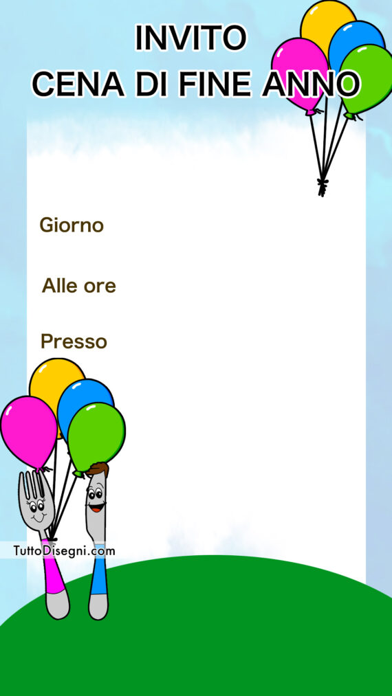 Invito digitale cena di fine anno - TuttoDisegni.com