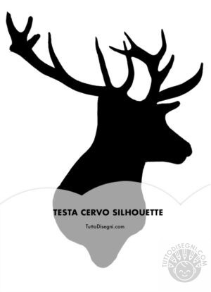 Testa di cervo silhouette - TuttoDisegni.com