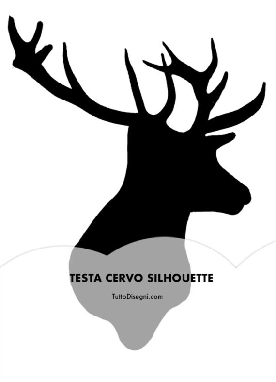 Testa di cervo silhouette - TuttoDisegni.com