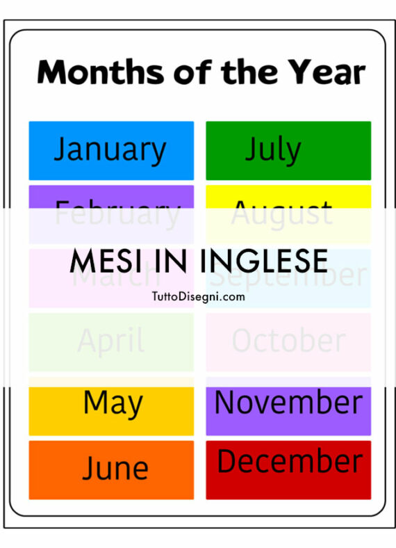Mesi in inglese - TuttoDisegni.com