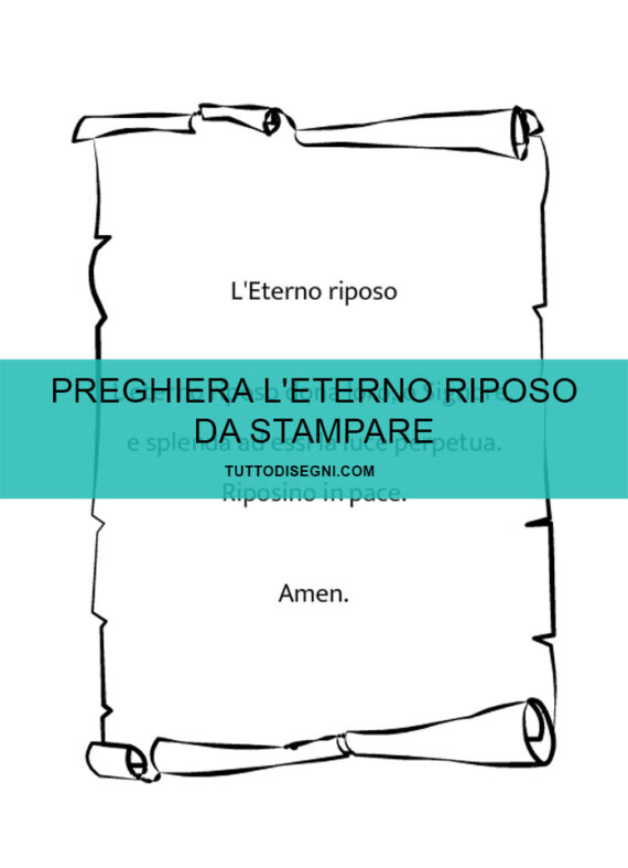 L'Eterno riposo preghiera da stampare - TuttoDisegni.com