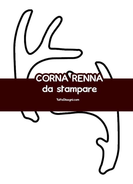 Corna renna da stampare - TuttoDisegni.com