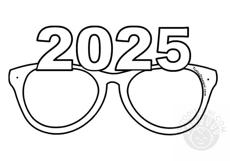 Occhiali per festa di Capodanno 2025 - TuttoDisegni.com
