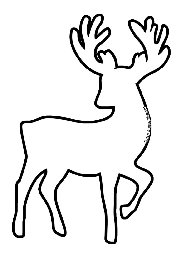 Sagoma renna da ritagliare - TuttoDisegni.com