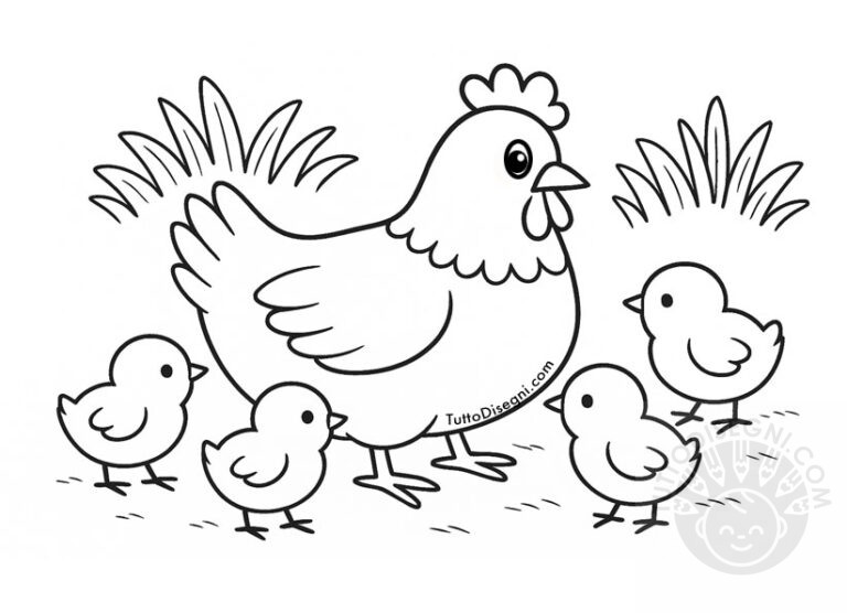 Chioccia e pulcini - TuttoDisegni.com