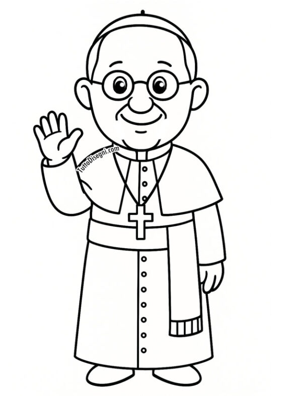 Disegno Papa Francesco facile - TuttoDisegni.com