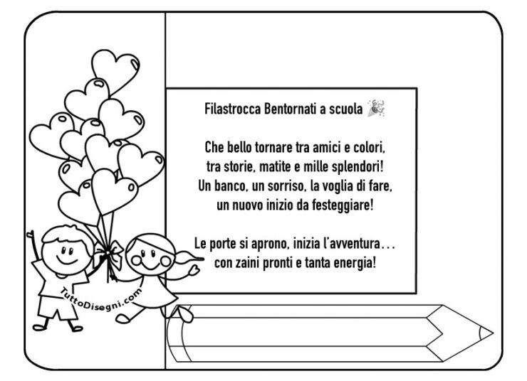 Filastrocca accoglienza scuola infanzia - TuttoDisegni.com