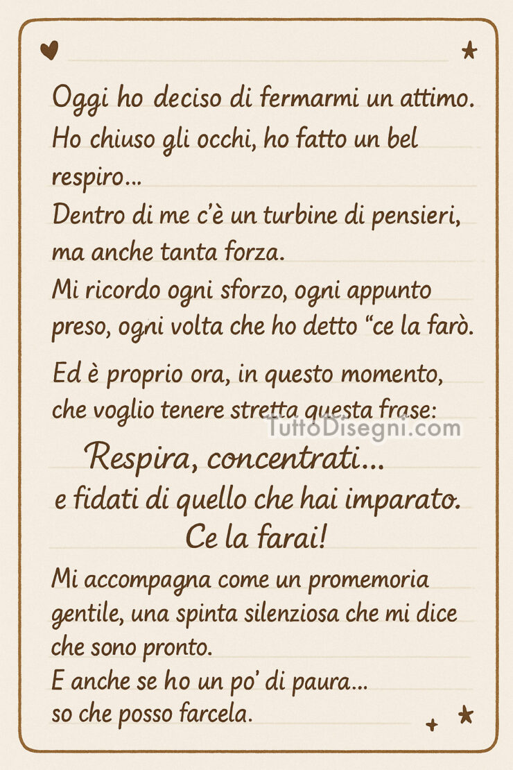 Frasi di incoraggiamento per un esame - TuttoDisegni.com