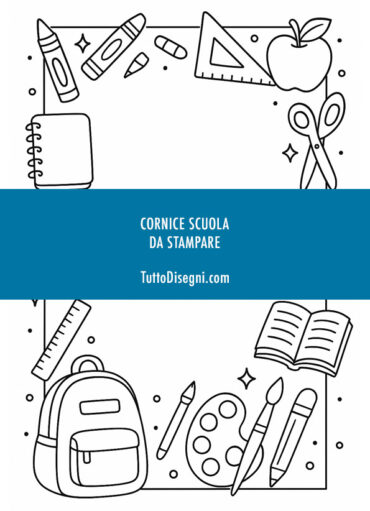 Cornice scuola da colorare - TuttoDisegni.com