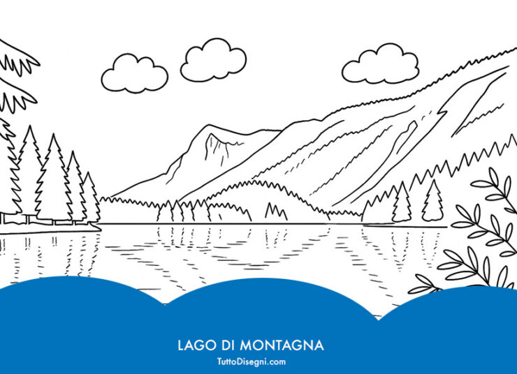 Lago di montagna da colorare - TuttoDisegni.com