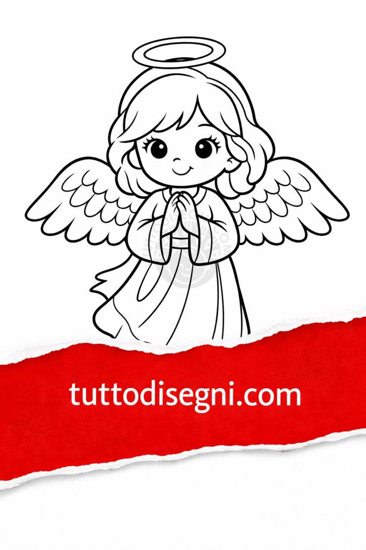 Angelo sorridente da colorare - TuttoDisegni.com