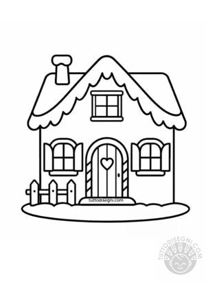 Casa da colorare per bambini semplice da stampare - TuttoDisegni.com