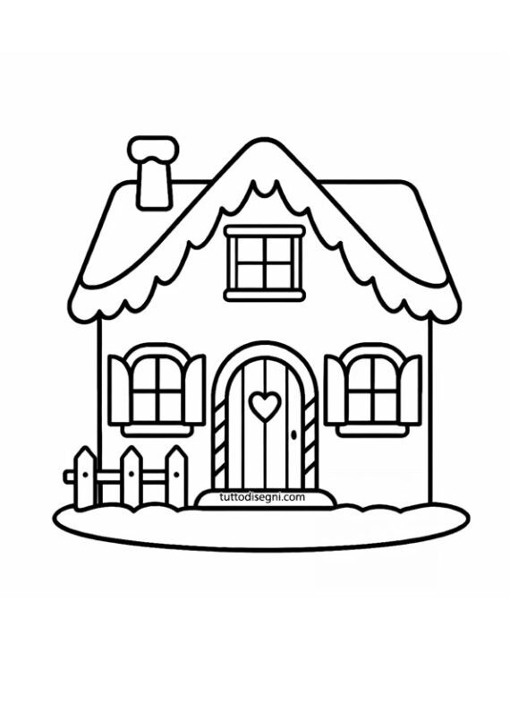 Casa da colorare per bambini semplice da stampare - TuttoDisegni.com